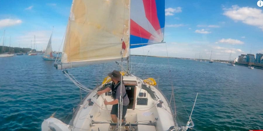 Sailing single handed with a spinnaker: some hints and tips. VIDEO